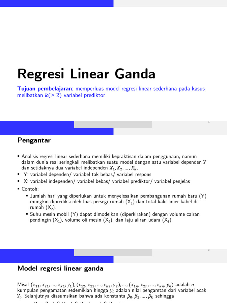 4.regresi Linear Ganda | PDF