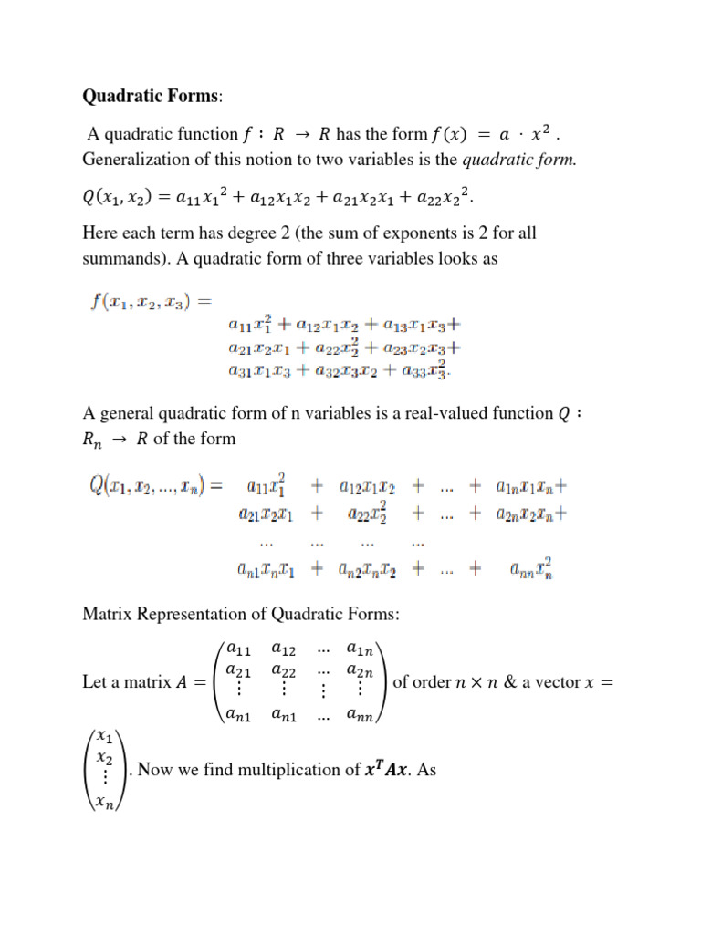 Quadratic Form, Pricipal Axes Form-By P K Kar | PDF | Eigenvalues And Eigenvectors | Matrix ...