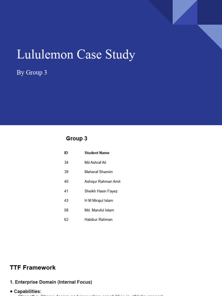 Group 3 - Lululemon Case Study | PDF | Brand | Retail