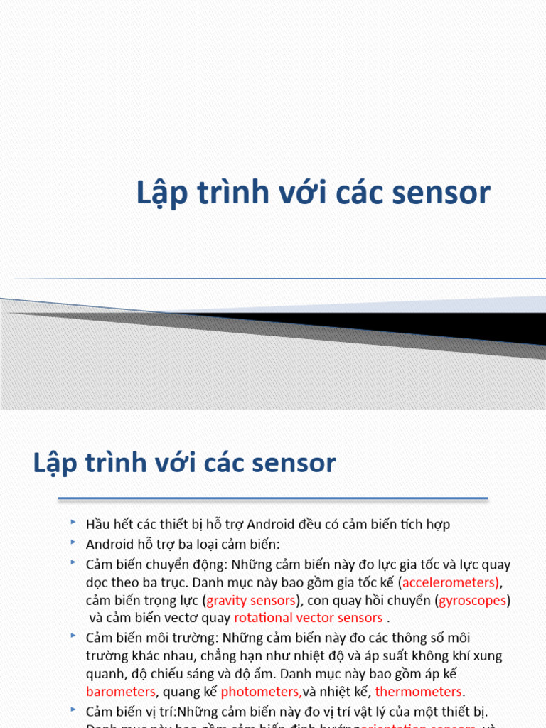 Lập trình với các sensor | PDF