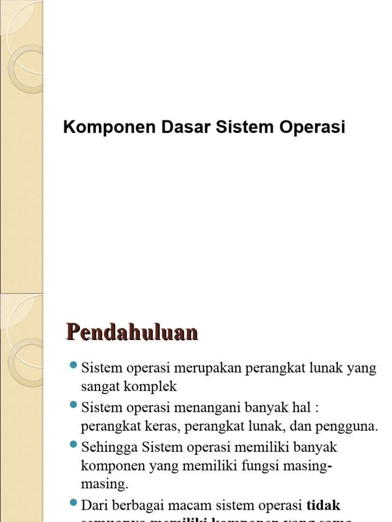 Komponen Dasar Sistem Operasi | PDF