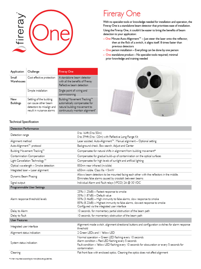 Fireray - One - Datasheet UL - 6010-300 | PDF | Laser | Physical Sciences