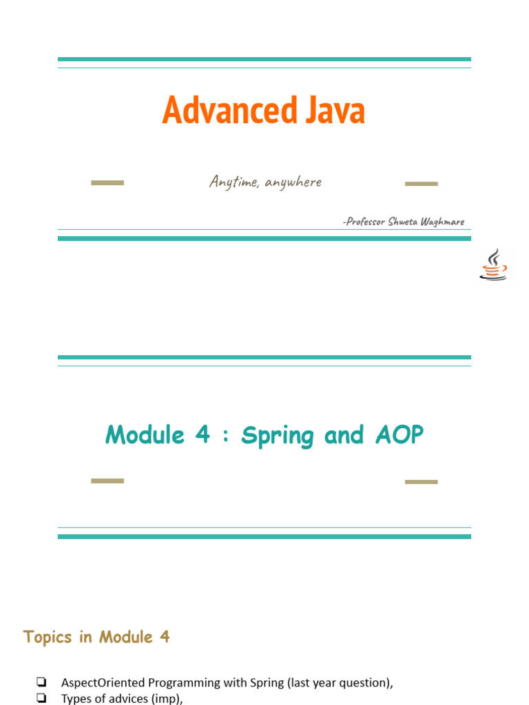 Module 4 - Spring and AOP Final | PDF | Spring Framework | Method (Computer Programming)