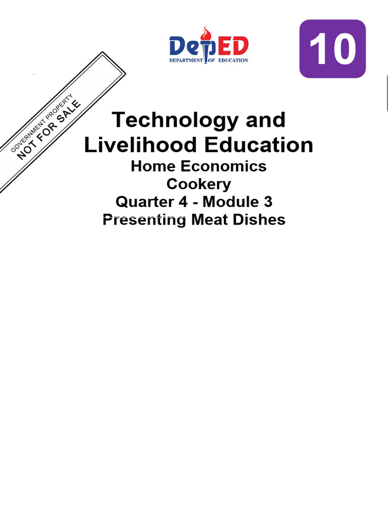 Tle10 Cookery q4 Mod3 Presentingmeat Dishes | PDF | Tableware | Cooking