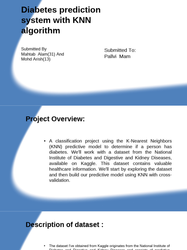 Diabetes Prediction System With Knn Algorithm Pdf Machine Learning Statistical Classification