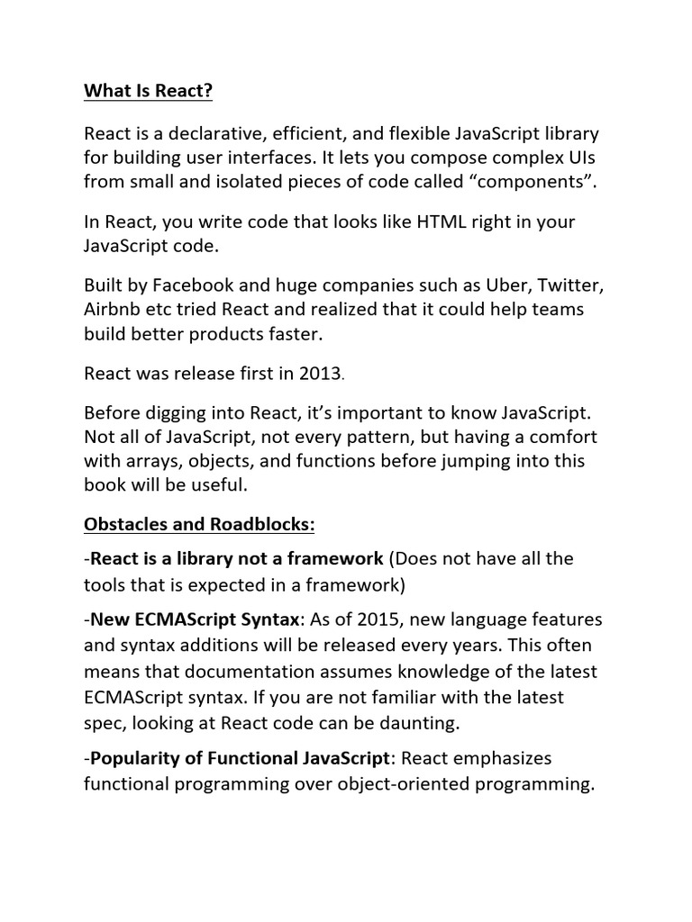 1react Intro AppCreation | PDF | Java Script | Computer Libraries