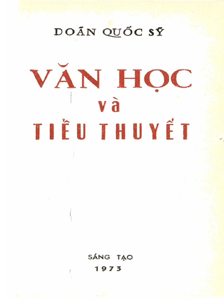 Nhatbook-Van Hoc Va Tieu Thuyet-Doan Quoc Sy-1973 | PDF