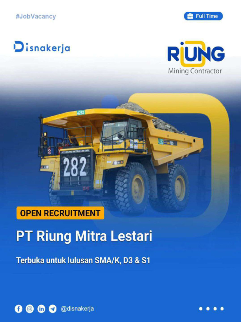 Lowongan Kerja PT Riung Mitra Lestari - DISNAKERJA.COM | PDF