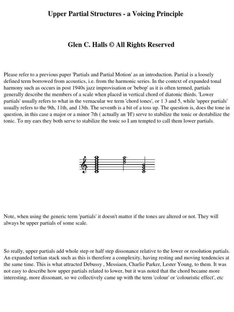 Upper Partial Structures in Jazz Voicing | PDF | Harmony | Interval (Music)