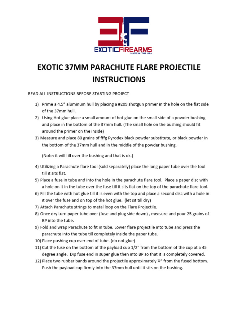 37MM_PARACHUTE_FLARE_PROJECTILE_INSTRUCTIONS | PDF
