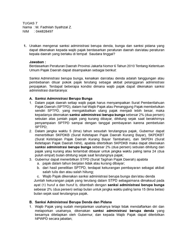 Tugas 7 - PAJA3357 - 044828397 - M. Fadhilah Syafrizal | PDF