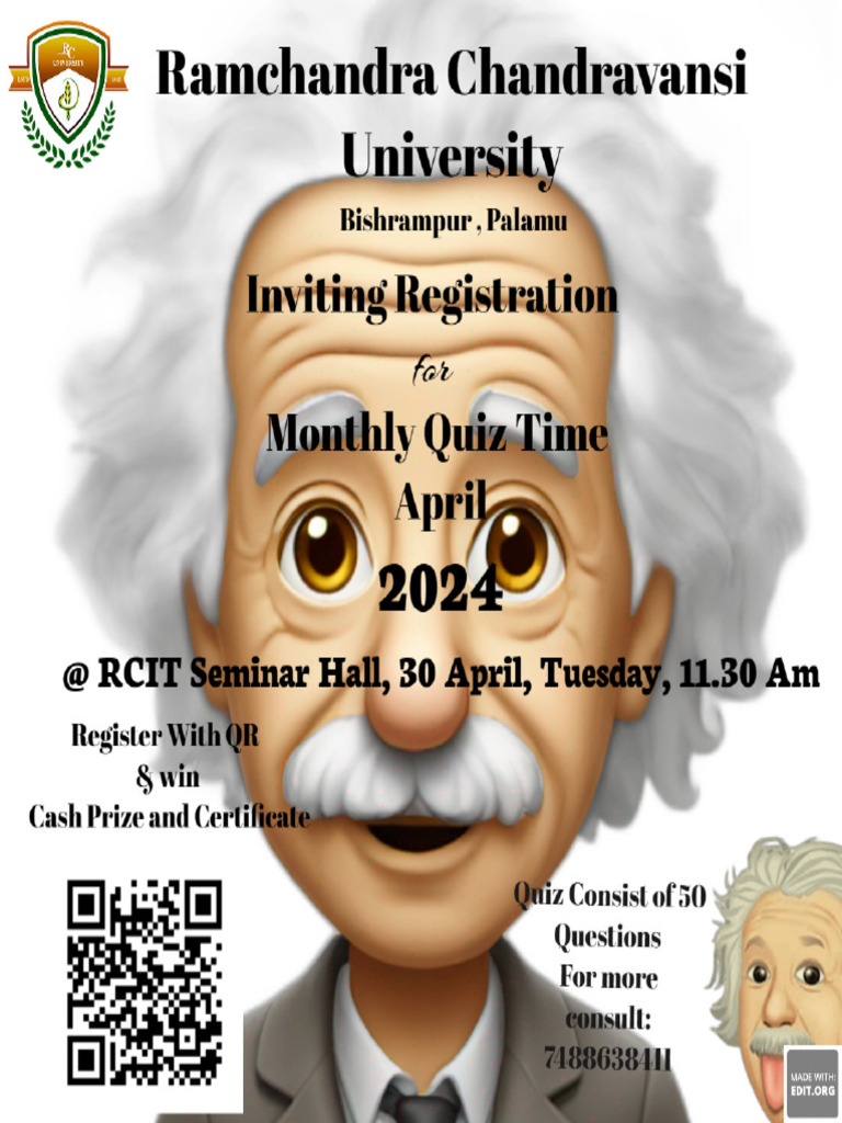 RCIT QuiZ Competition April | PDF