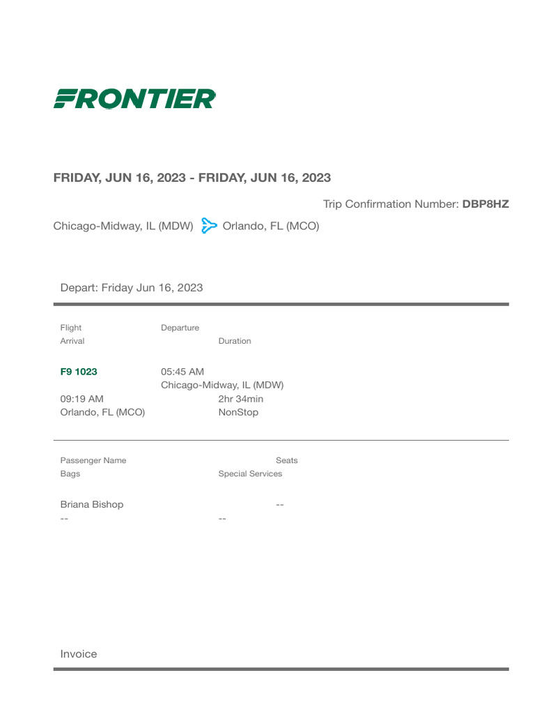 Frontier Airlines - Book Flights, Airline Tickets | PDF