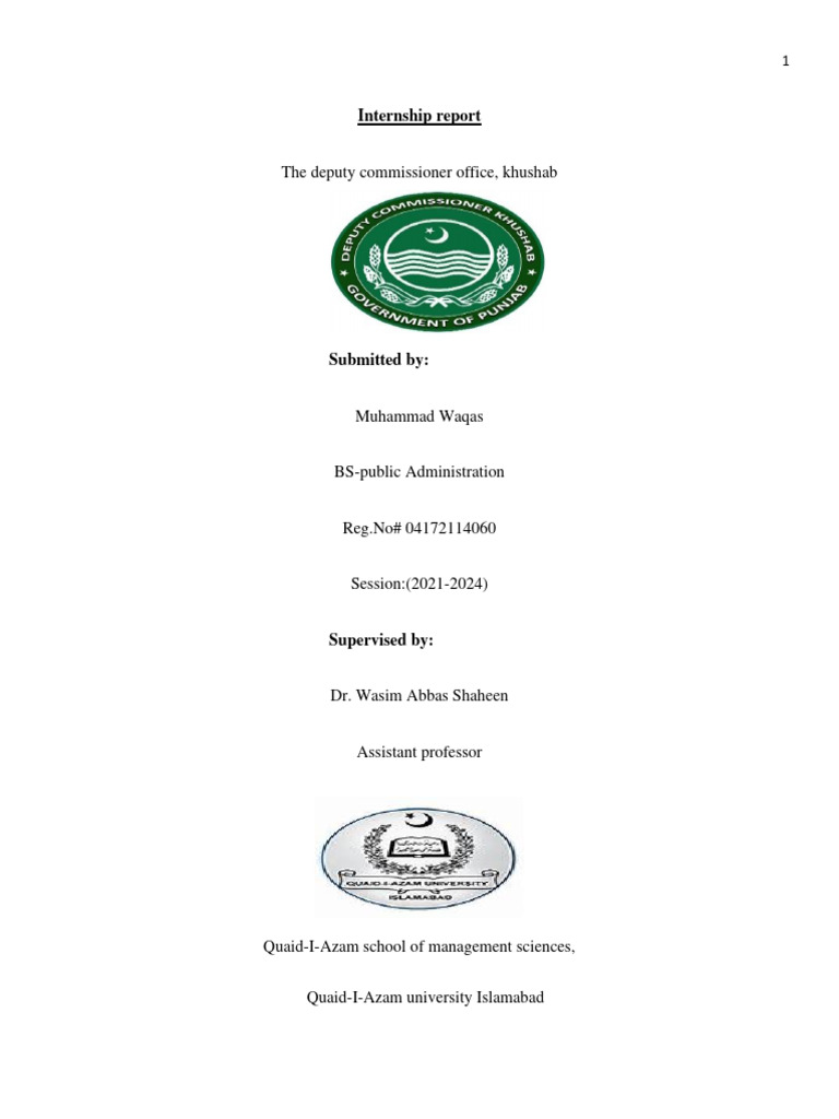 Khushab DC Office Internship Report | PDF | Emergency Management | Infrastructure