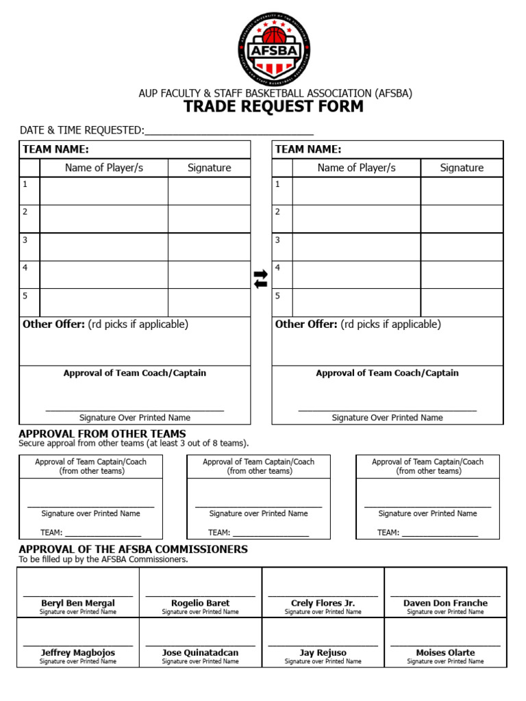 Trade Request Form | PDF