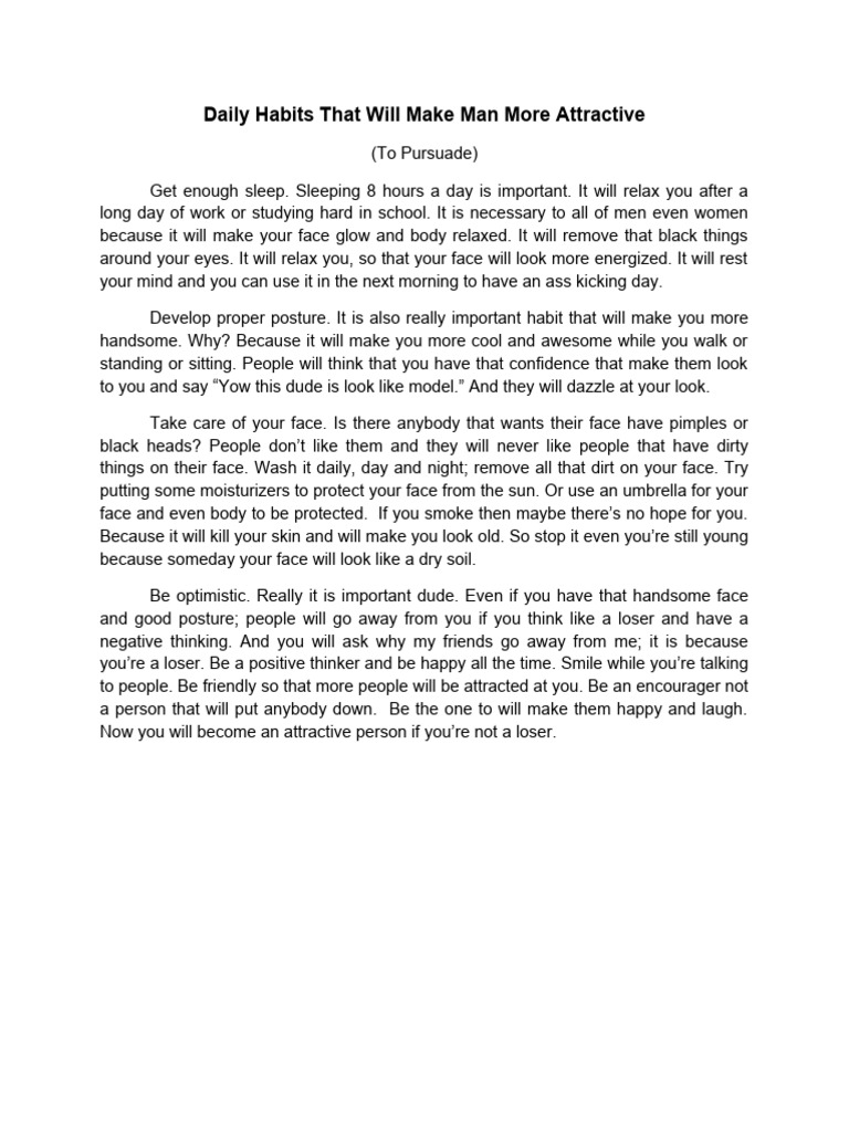 Daily Habits That Will Make Man More Attractive Pdf