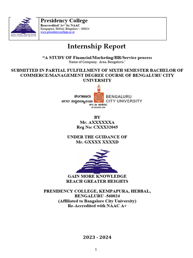 Format - Final Internship Report | PDF | Business