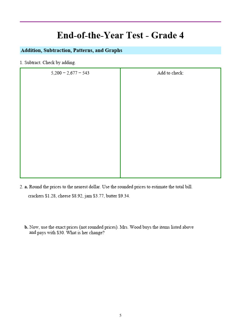 EOY Year 4 | PDF | Triangle | Elementary Geometry