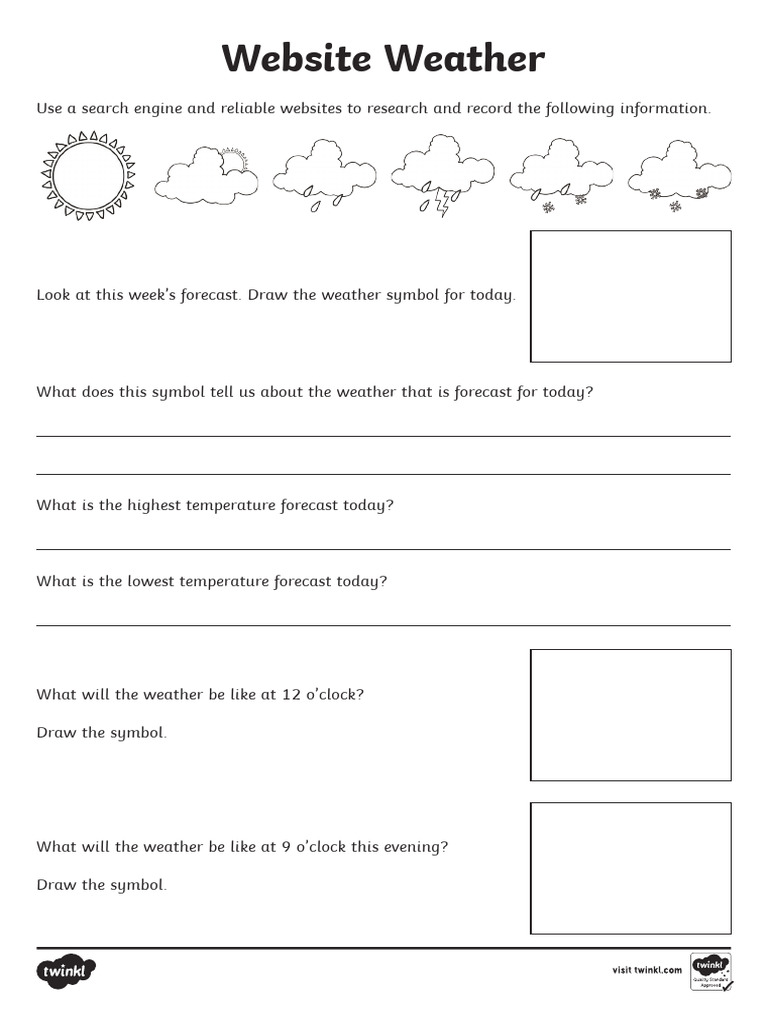 Website Weather Twinkl Worksheet | PDF