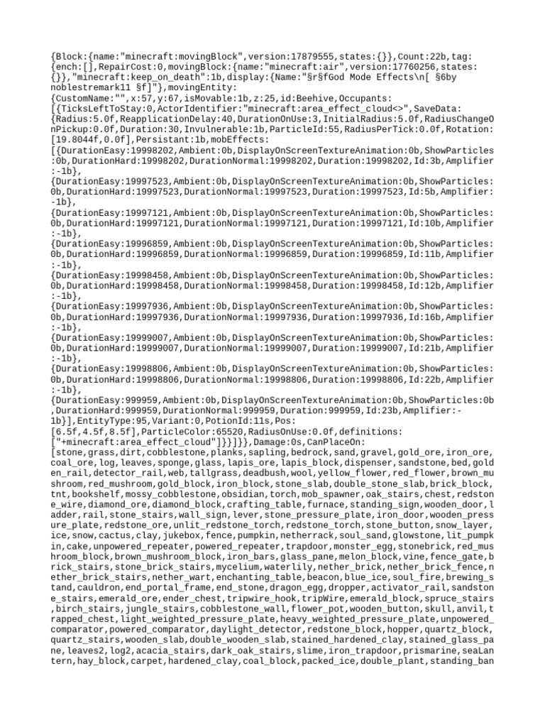 [EX] OP_Effects mcpe nbt | PDF