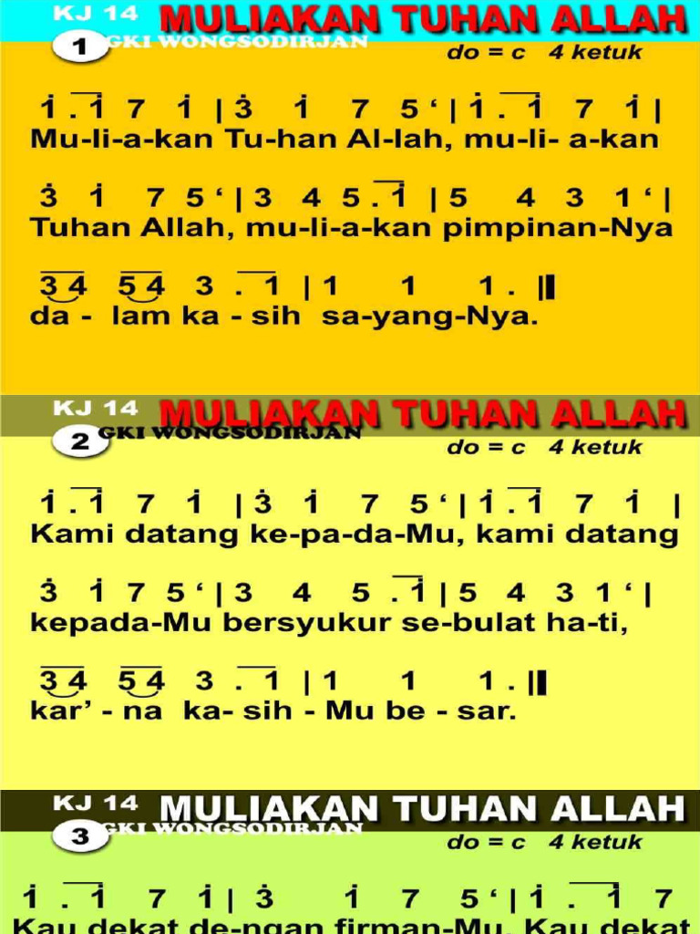 KJ No. 014 - MULIAKAN TUHAN ALLAH | PDF