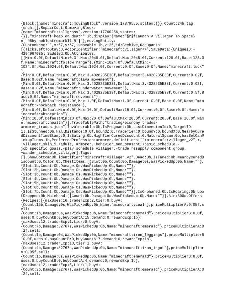 (EX) Launch - Villager Mcpe NBT | PDF | Teaching Methods & Materials | Computers