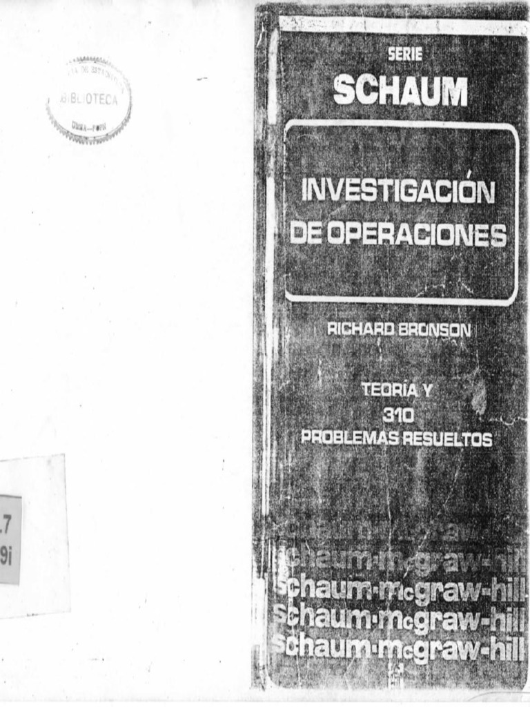 Investigacion de Operaciones Serie Schaum Richard Bronson 2 PDF Free | PDF