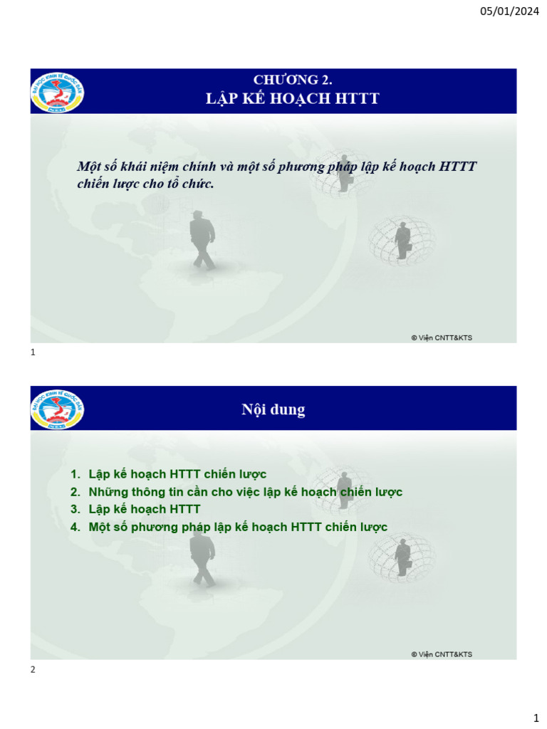 Chương 2. Lập kế hoạch HTTTT chiến lược - Ha-sua | PDF
