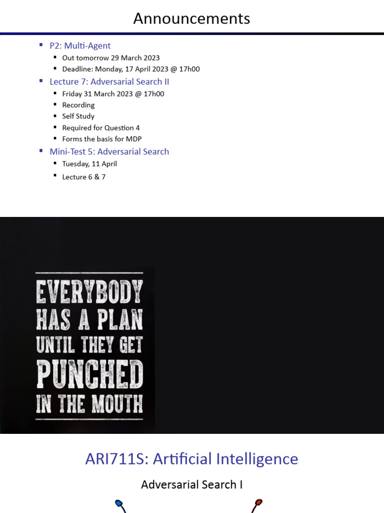 Lecture 6 Adversarial Search Pdf Applied Mathematics Algorithms