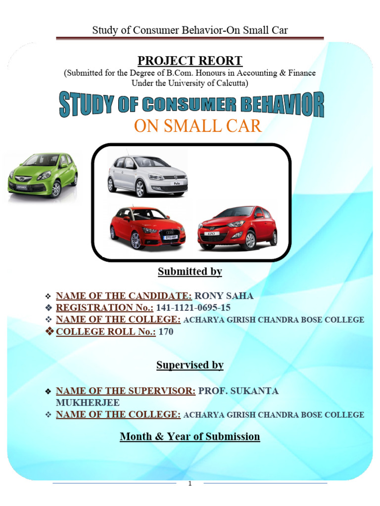(Rony) On Small Cars | PDF | Consumer Behaviour | Marketing