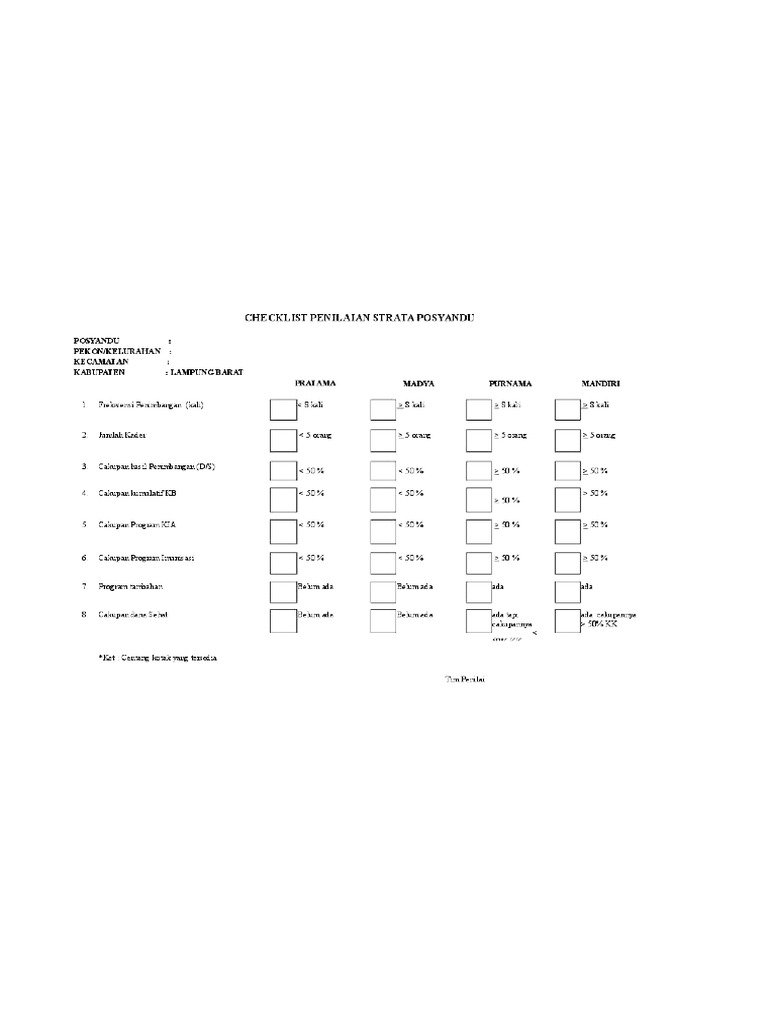 Form Strata Posyandu | PDF