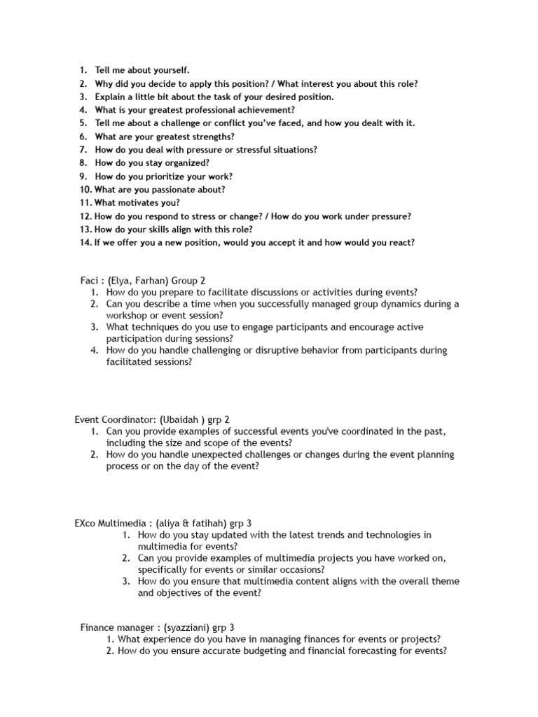 Interview Questions | PDF | Behavioural Sciences | Psychological Concepts