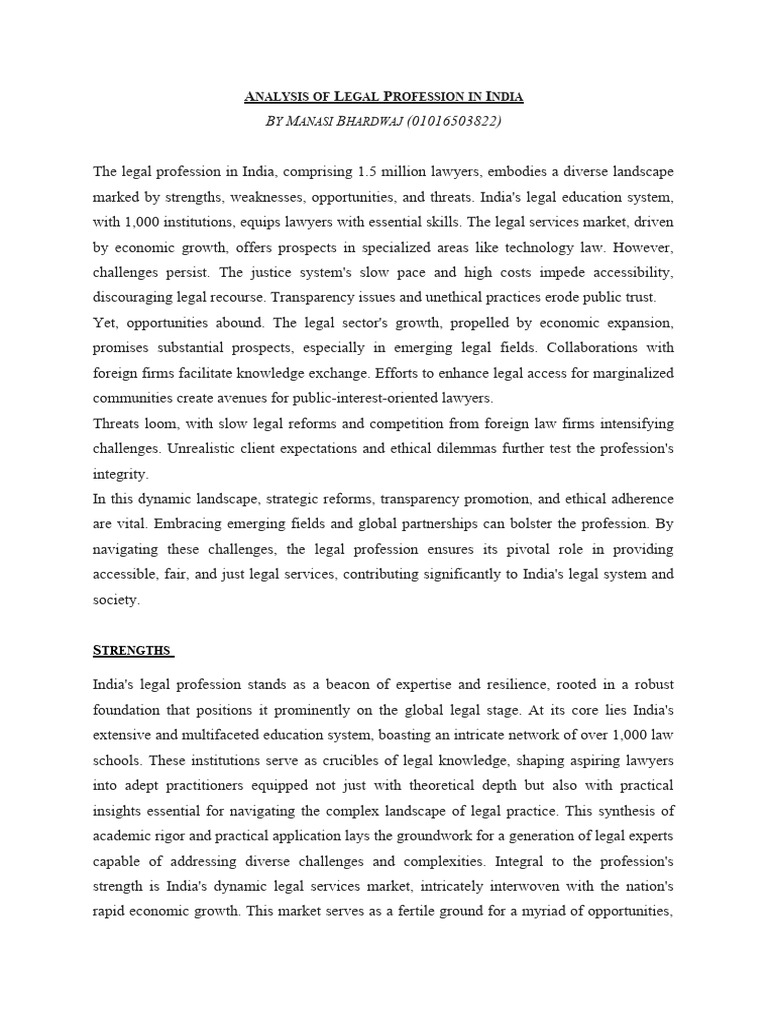 Analysis of Legal Profession in India | PDF | Lawyer | Legal Aid