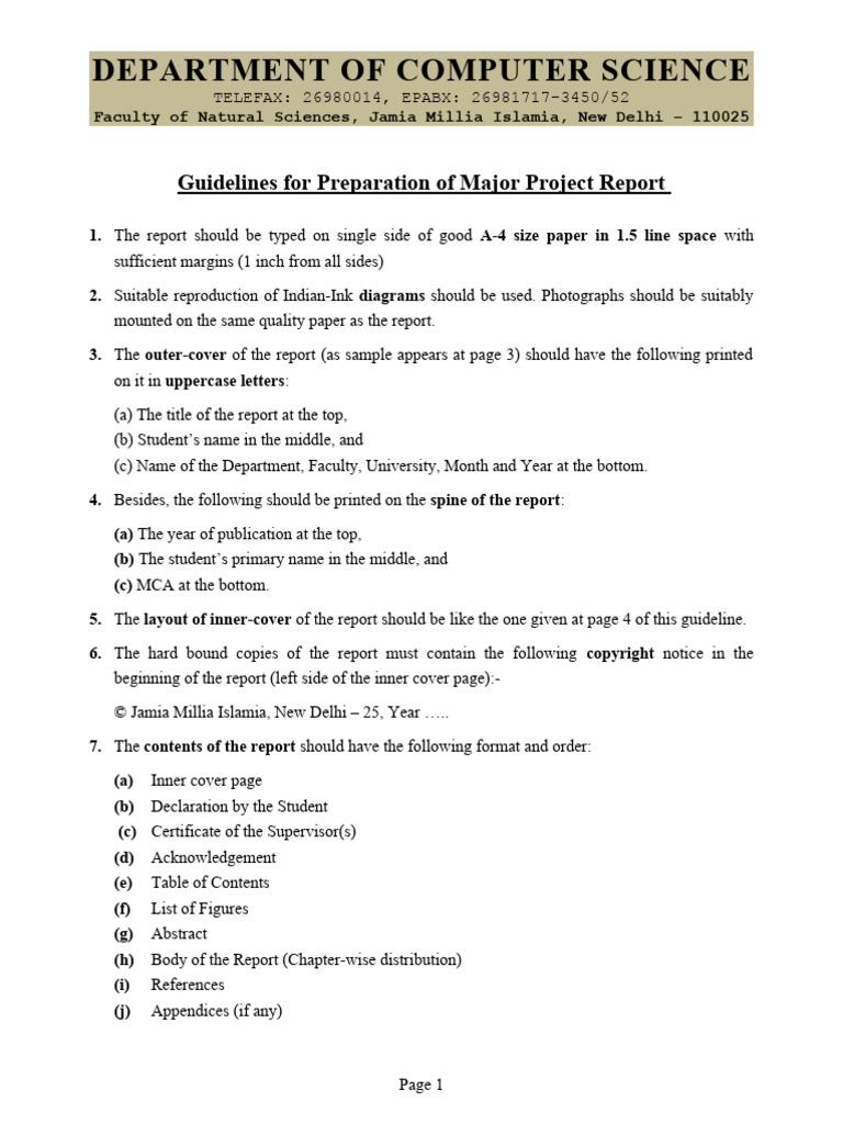 Major - Project - Report - Guidelines 2024 | PDF | Publishing | Written Communication