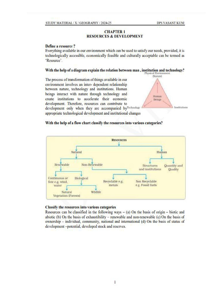Resources and Development | PDF