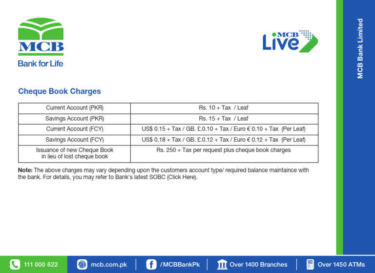 Cheque Book Charges | PDF | Business