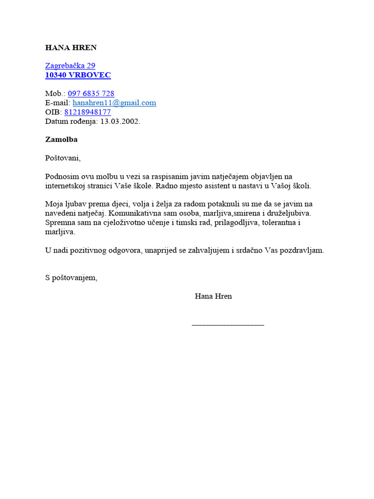 Hren Zamolba | PDF