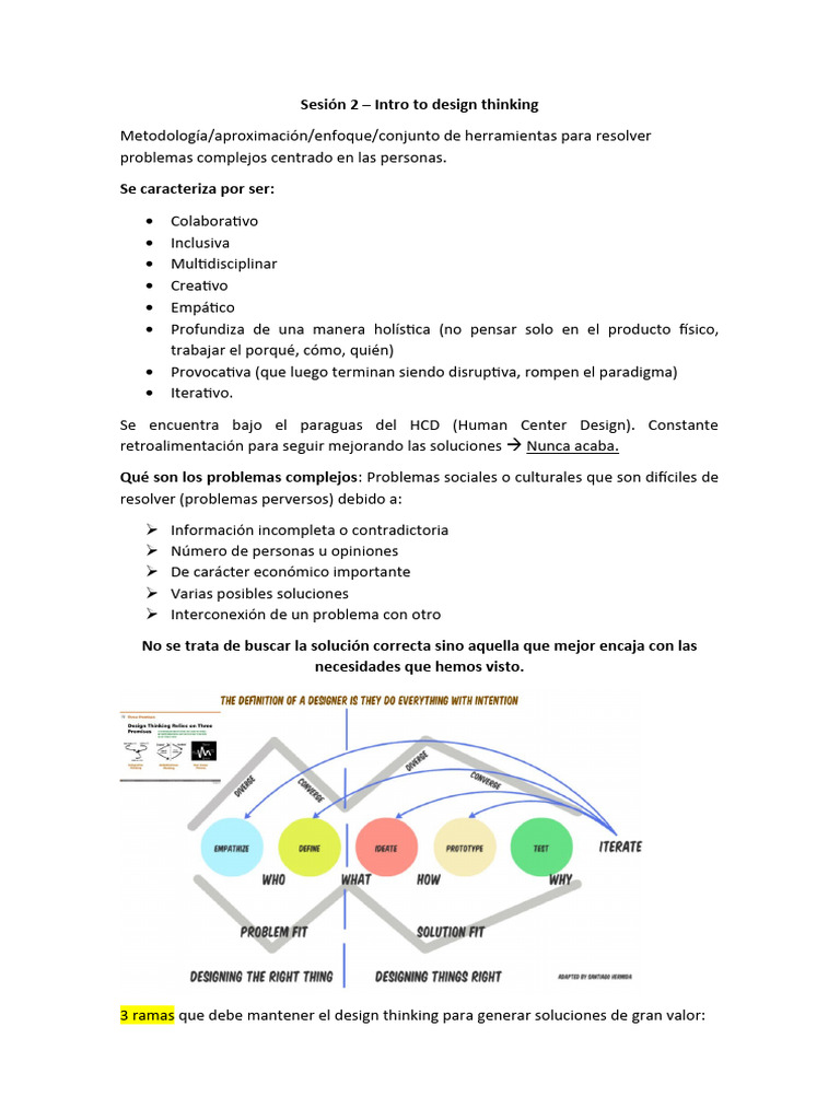 Sesión 2 - Design Thinking | PDF | El pensamiento de diseño | Pensamiento