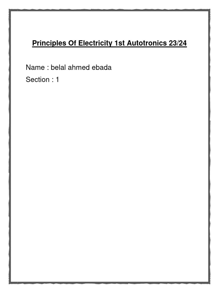 Principles of Electricity in Autotronics | PDF | Direct Current | Voltage
