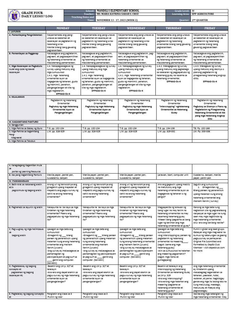 DLL - Epp 4 - Q2 - W2 | PDF