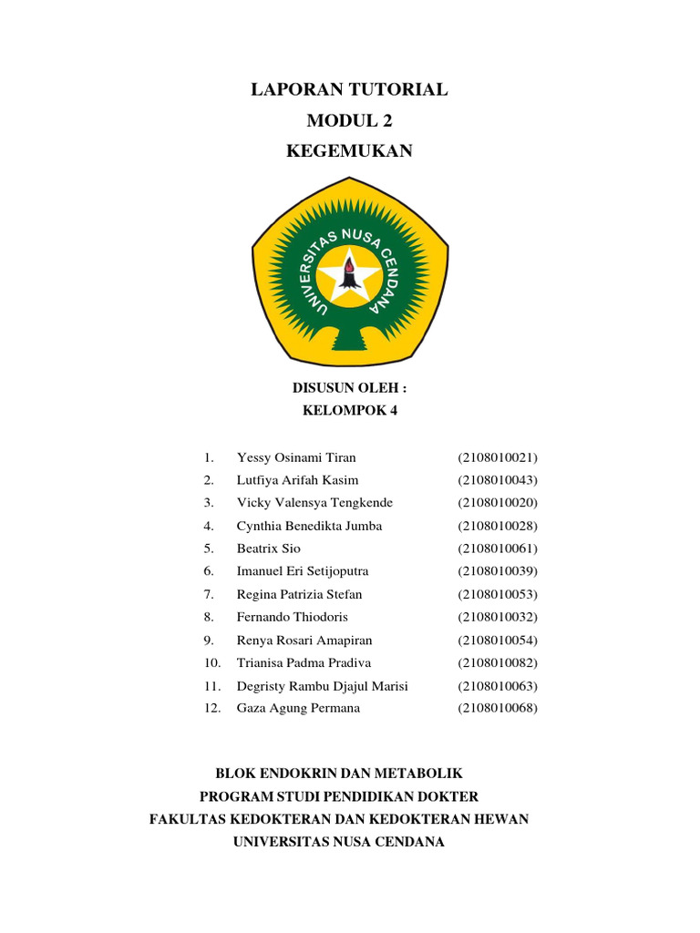 Laporan Tutorial Modul 2 Kegemukan (Kelompok 4) | PDF