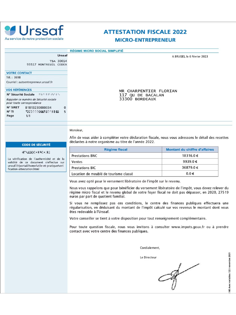 Attestation Urssaf | PDF