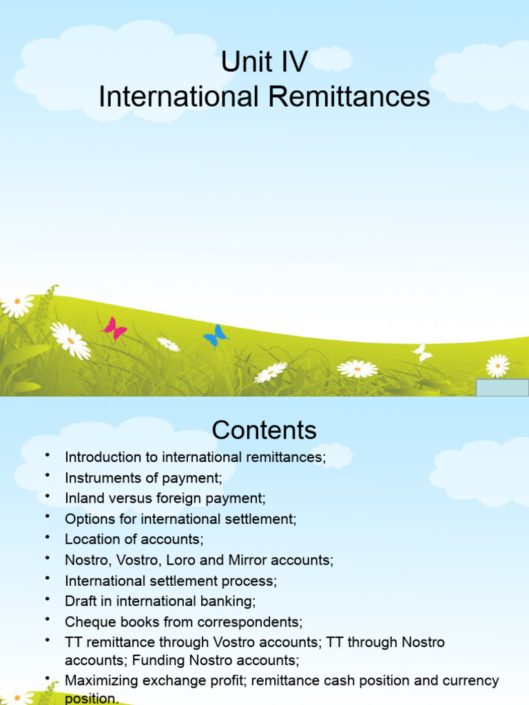 Chapter IV International Remittances | PDF | Banks | Cheque