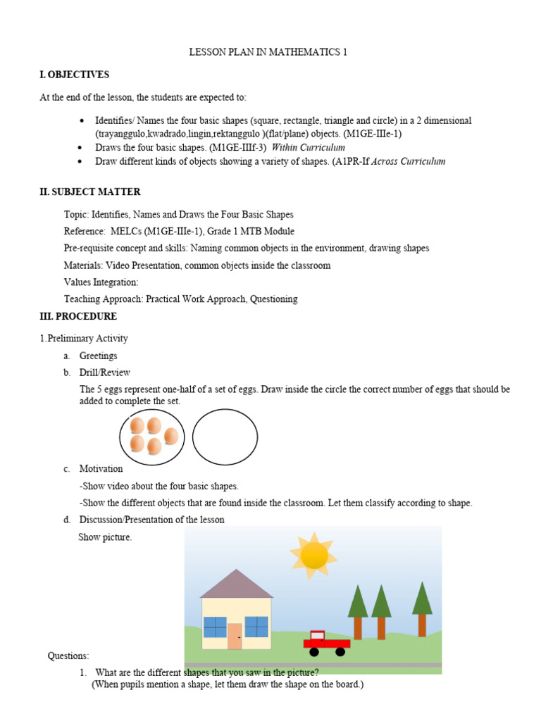 COT1 Math | PDF | Shape | Triangle