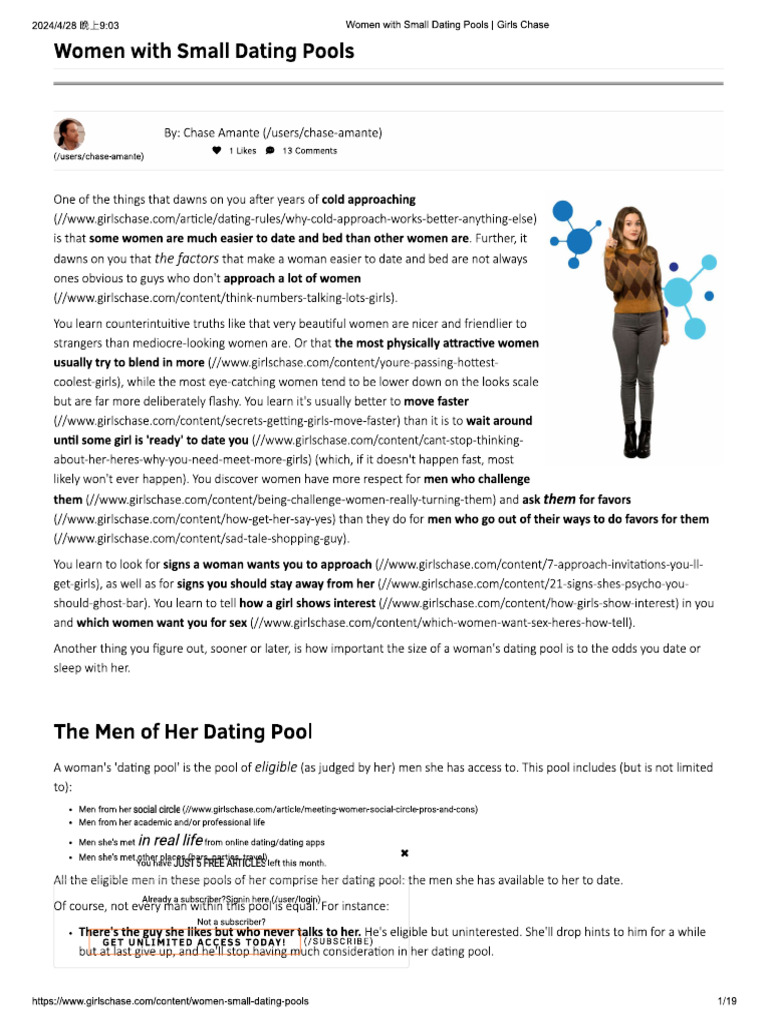 Women With Small Dating Pools | PDF