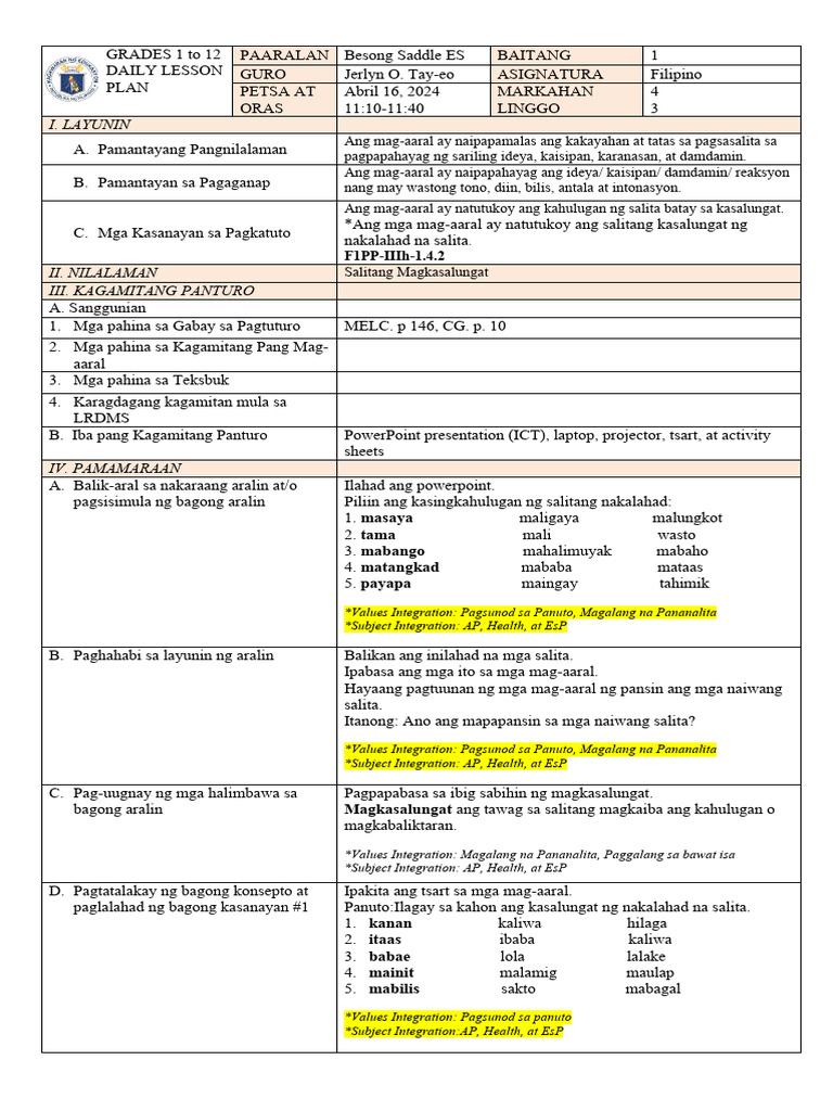 Filipino-4th Grading | PDF