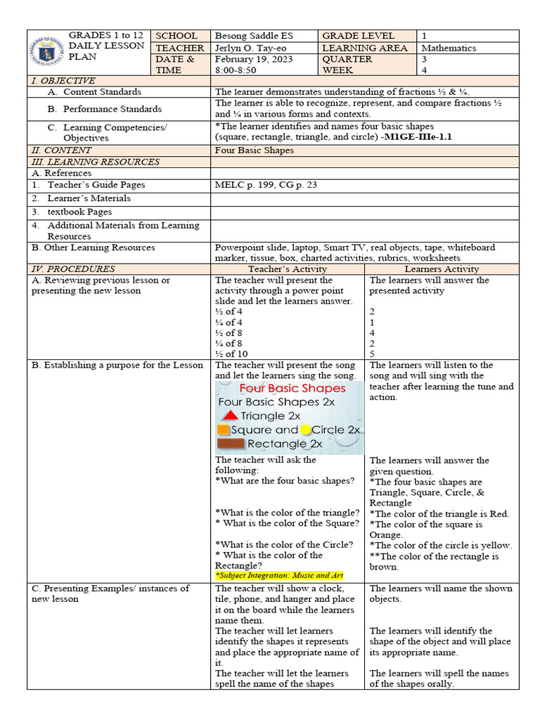 Math-Third Grading | Download Free PDF | Shape | Learning