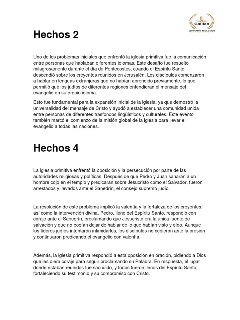 Hechos 2 | Descargar gratis PDF | Pablo el apóstol | Bernabé