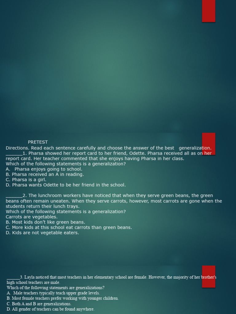 Generalization Practice and Activities | PDF | Dogs