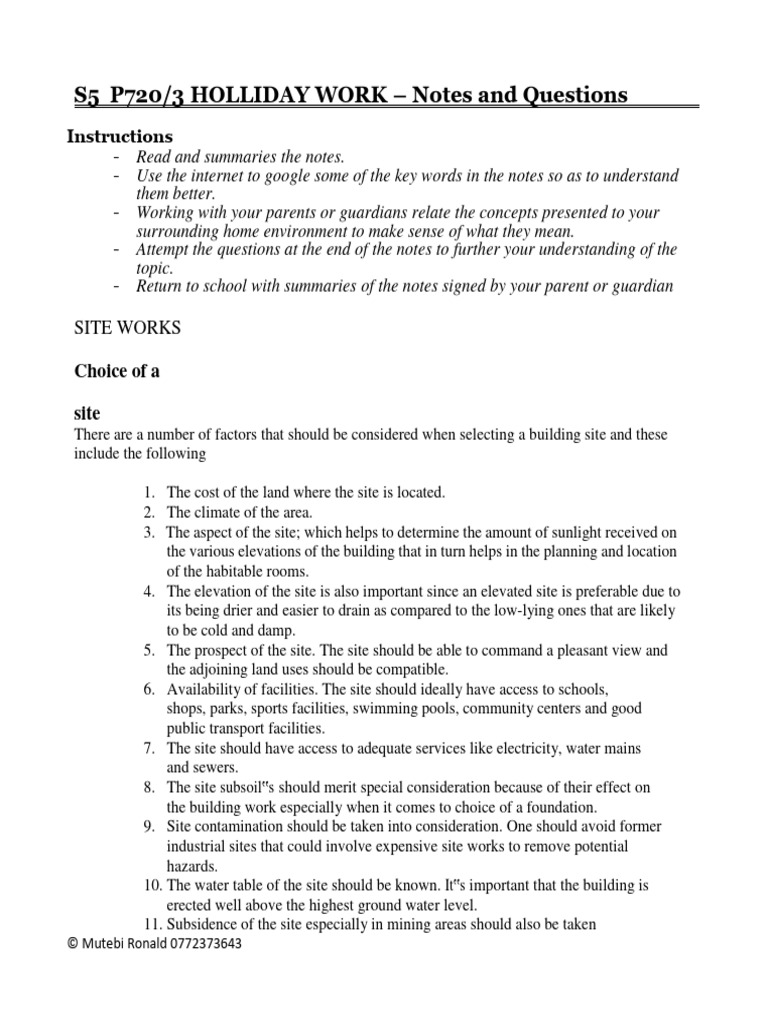 s.5 Technical Drawing Paper 3 Notes | Download Free PDF | Scaffolding ...